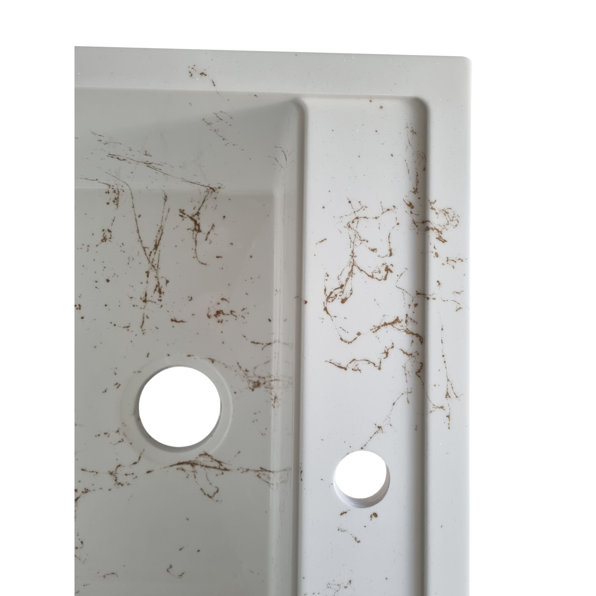 Chiuveta de bucatarie din compozit 56 cm x 51 cm alb cu insertie de ...