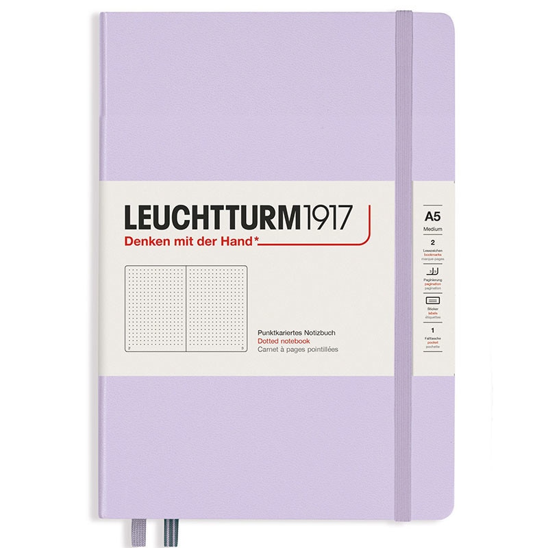 Notebook A5 Liniatura Punctata, coperta Rigida, Lila, Leuchtturm - eMAG.ro