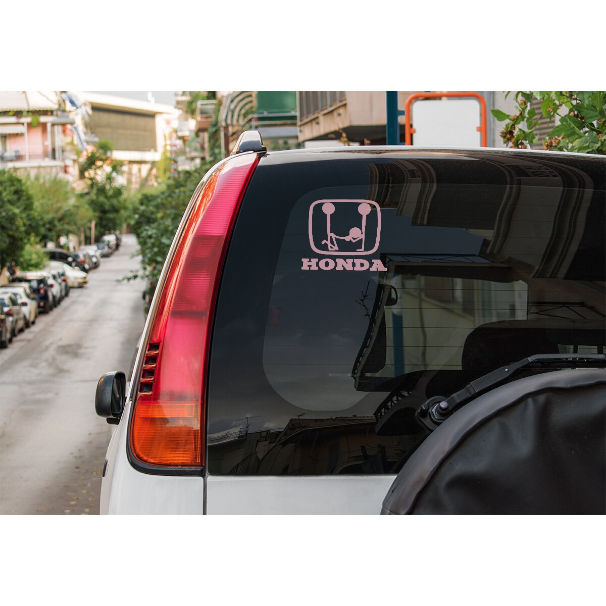 Sticker auto ''Honda funny'', 15x15 cm, Roz - eMAG.ro