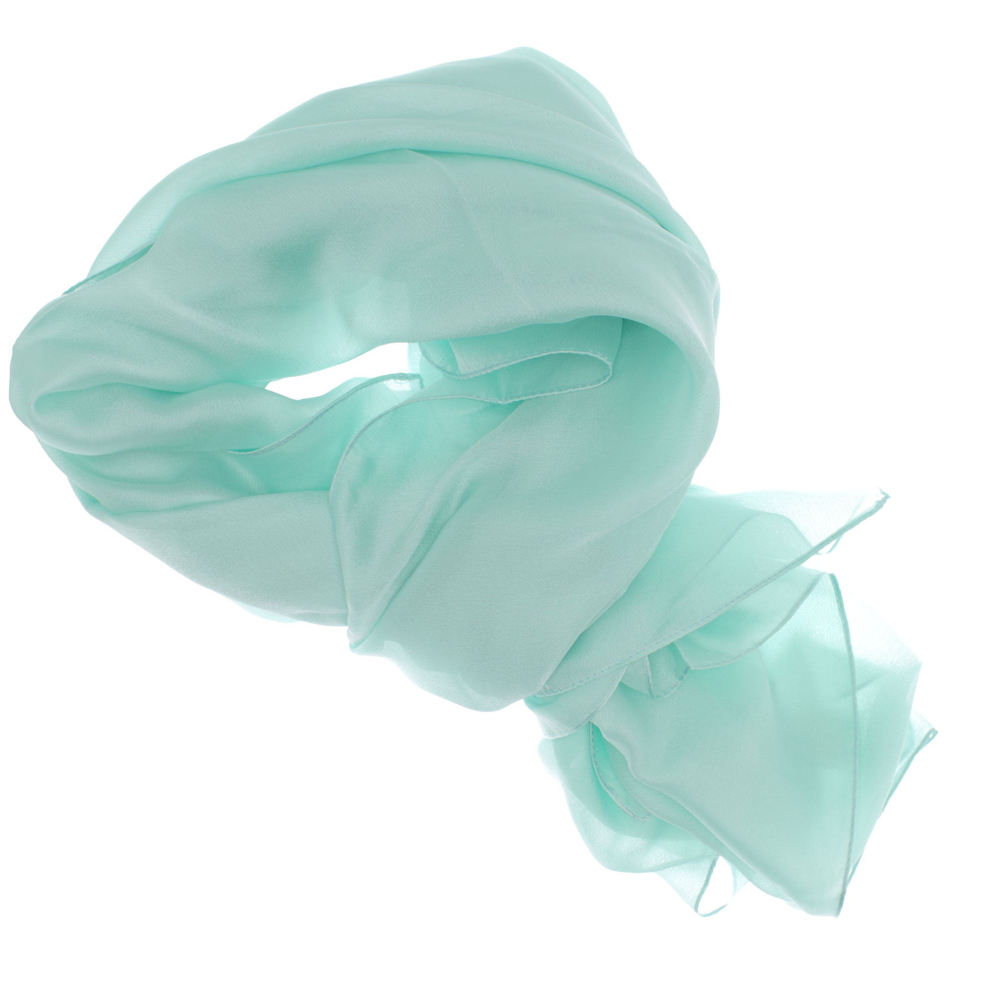 Esarfa de dama, Buticcochet, 100% matase, 180 x 90 cm, Verde menta ...