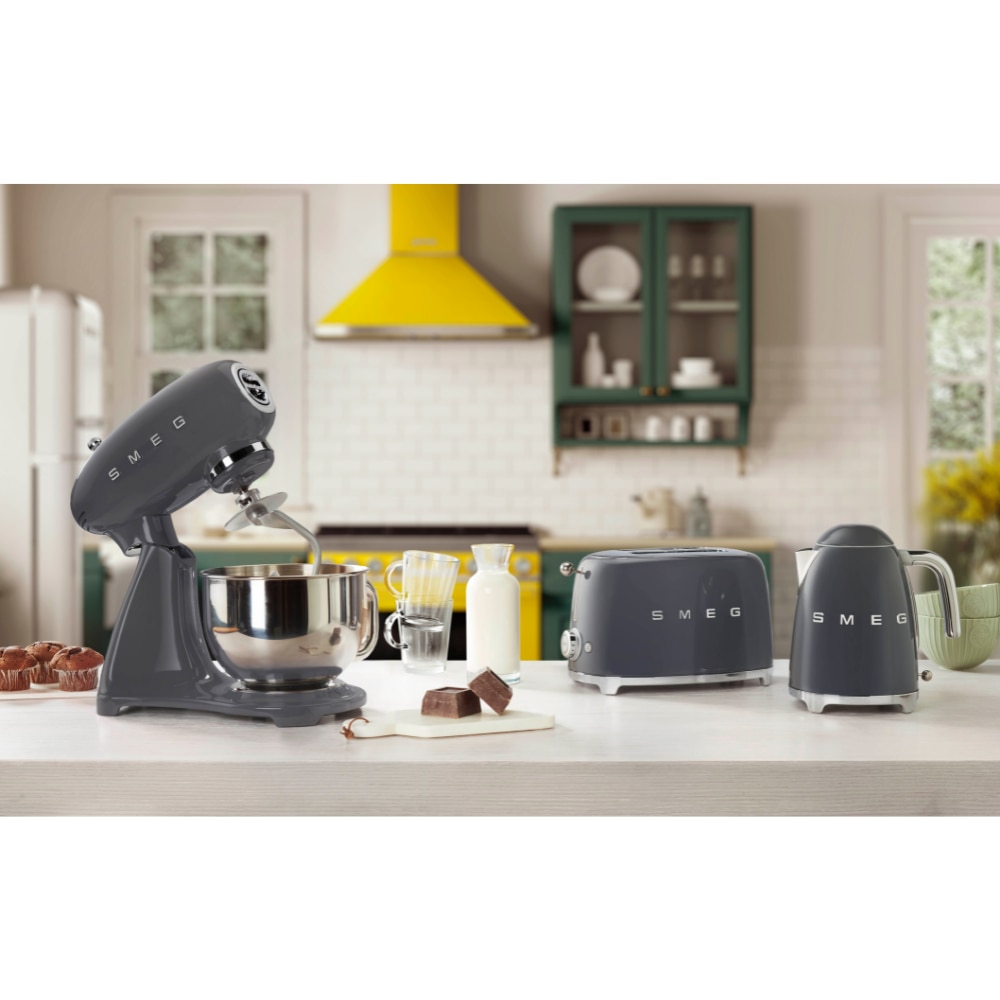 Планетарен миксер Smeg SMF03GREU, 50's Style, 800 W, 4.8 л купа, 10 ...