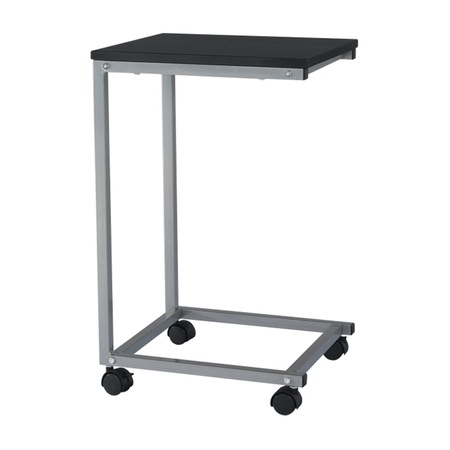 Masa portabila, pe roti, metal, PAL, negru, argintiu, living, dormitor ...