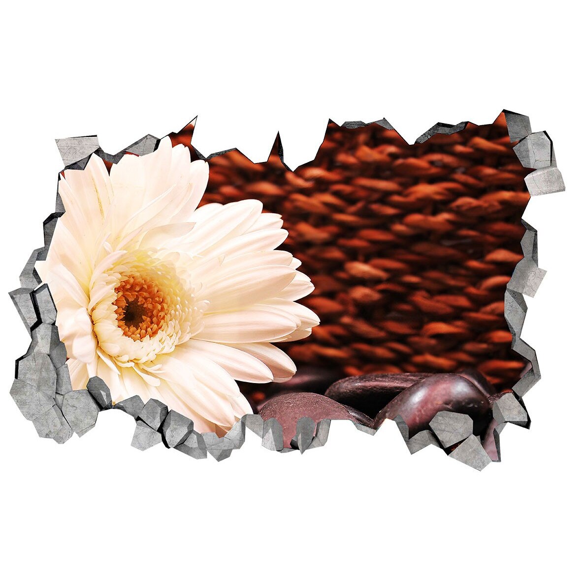 Sticker decorativ, gaura in perete 3D, Floare, 85 cm, 183STK-1 - eMAG.ro