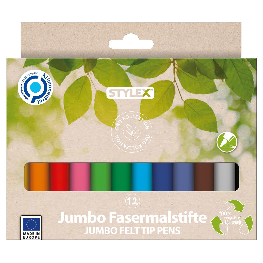 Set 12 carioci Stylex Jumbo Green Deal ,1-3 mm - eMAG.ro