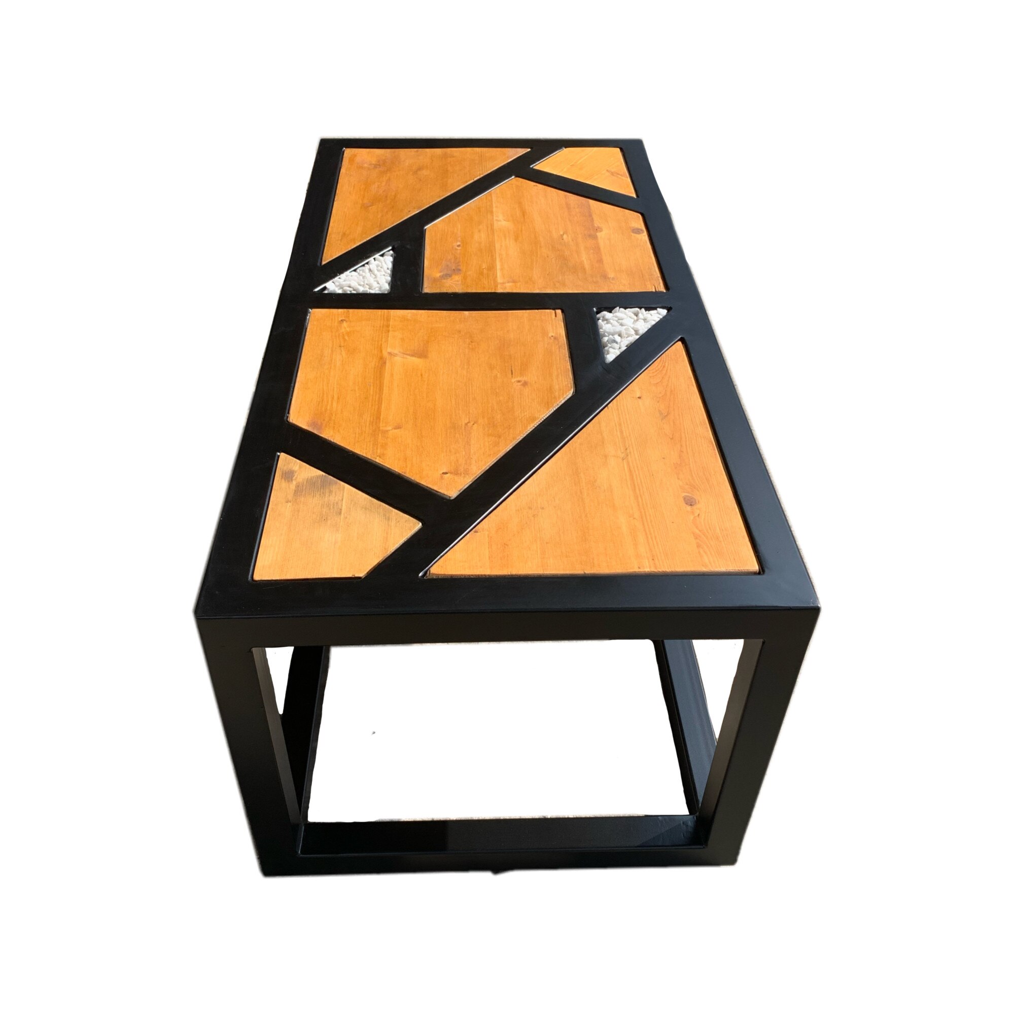 Masa de cafea. Walnut, lemn si cadru metalic, 100 x 50 x 40, Negru cu ...