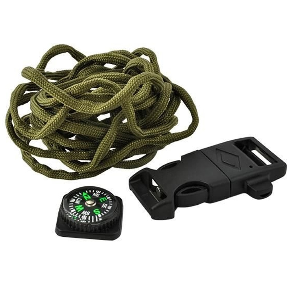 Kit Supravietuire Tip Bratara Zenino - 5 in 1, Fluier, Busola, Paracord ...