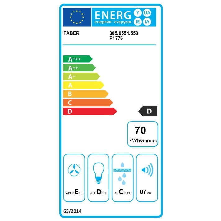Hota incorporabila Faber Inca Smart C LG A70, 70 cm, 300 m3/h, 67 dB ...