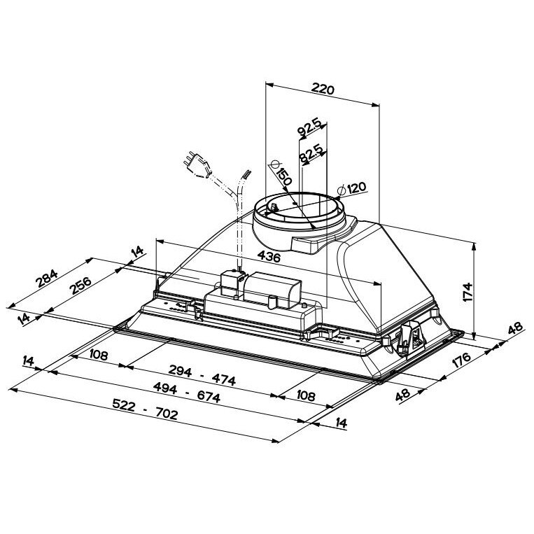 Hota incorporabila Faber Inca Smart C LG A70, 70 cm, 300 m3/h, 67 dB ...