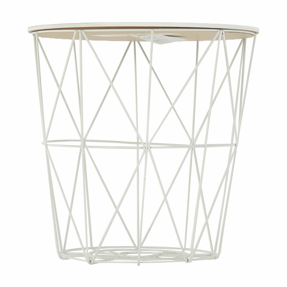 Masuta din metal si mdf marmorat alb Enplo 40x40x40 cm - eMAG.ro