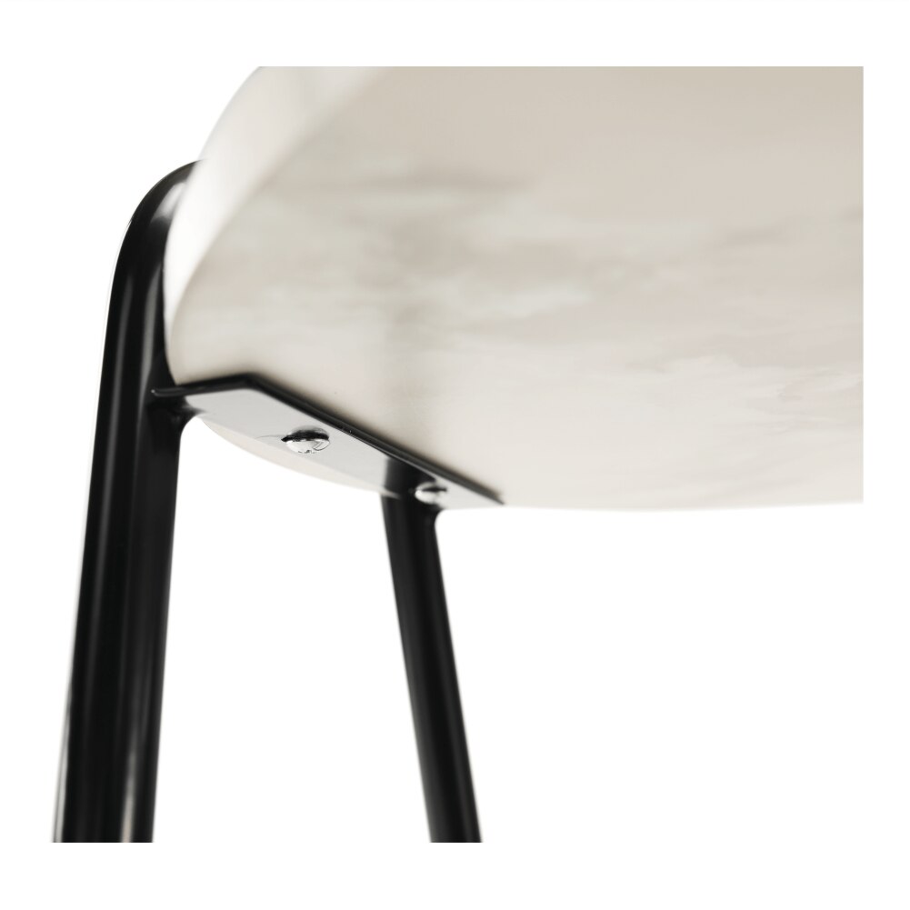 Masuta Garsy, din metal negru si blat mdf marmorat, 40x40x56 cm - eMAG.ro