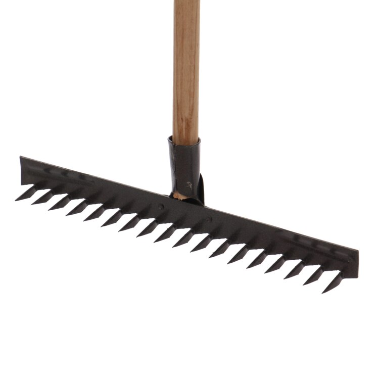 Grebla cu dinti rasuciti, pentru sol, otel, coada din lemn, 18 dinti ...