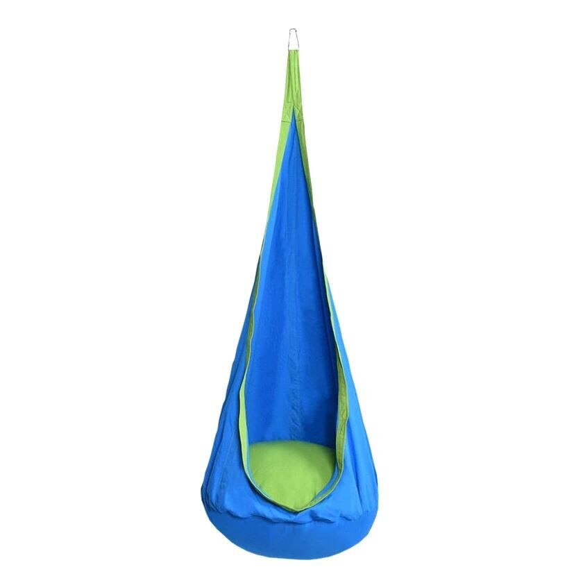 Hamac pentru copii, tip cocon, albastru si verde, max 90 kg, 60x150 cm ...