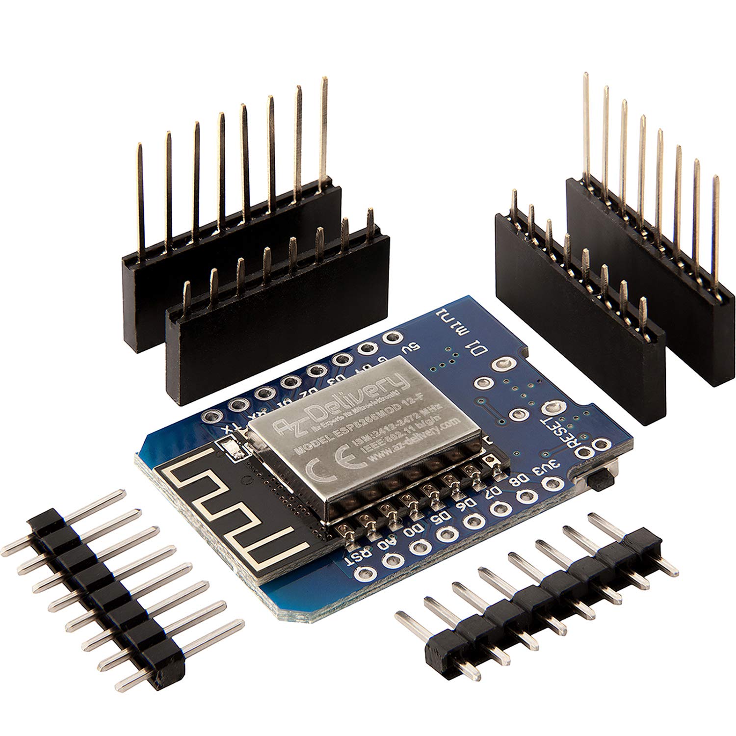 Mini Nod MCU, AZ-Delivery, ESP8266-12F WLAN, CH340G Lua, Compatibil ...