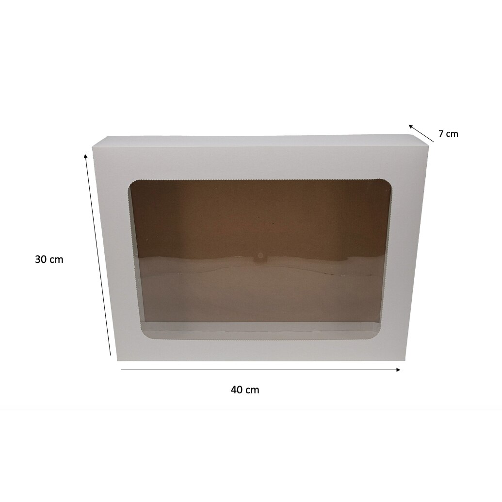 Set 10 cutii de carton cu capac, DeaSign, 400x300x70 mm, alb - eMAG.ro