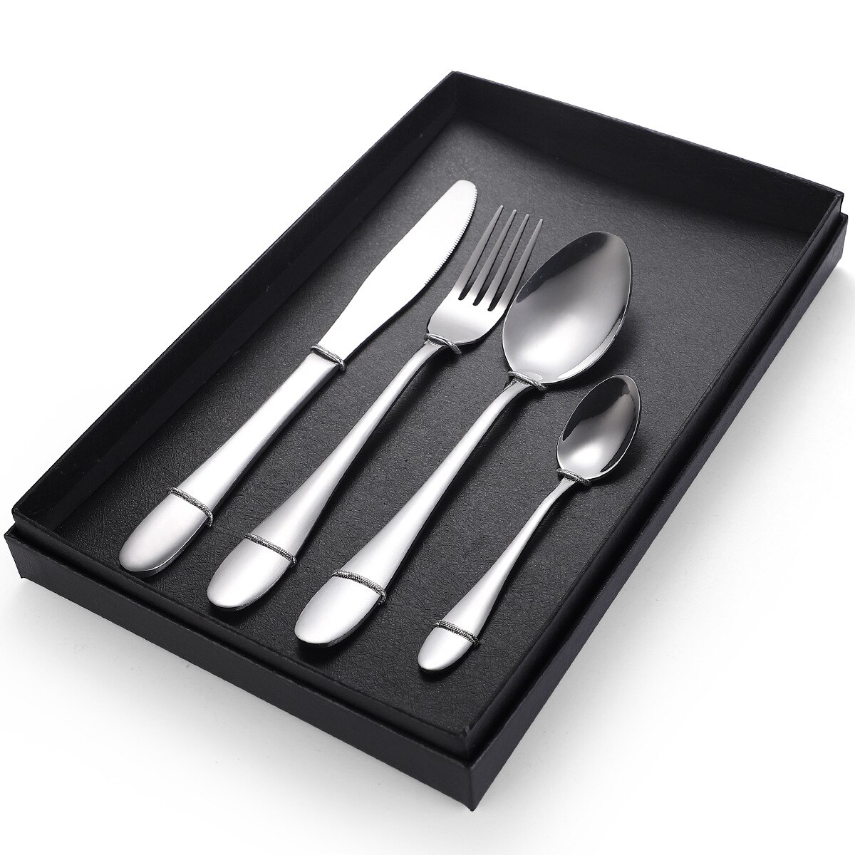 Set 4 tacamuri din inox, TRENDY'S, crom - eMAG.ro