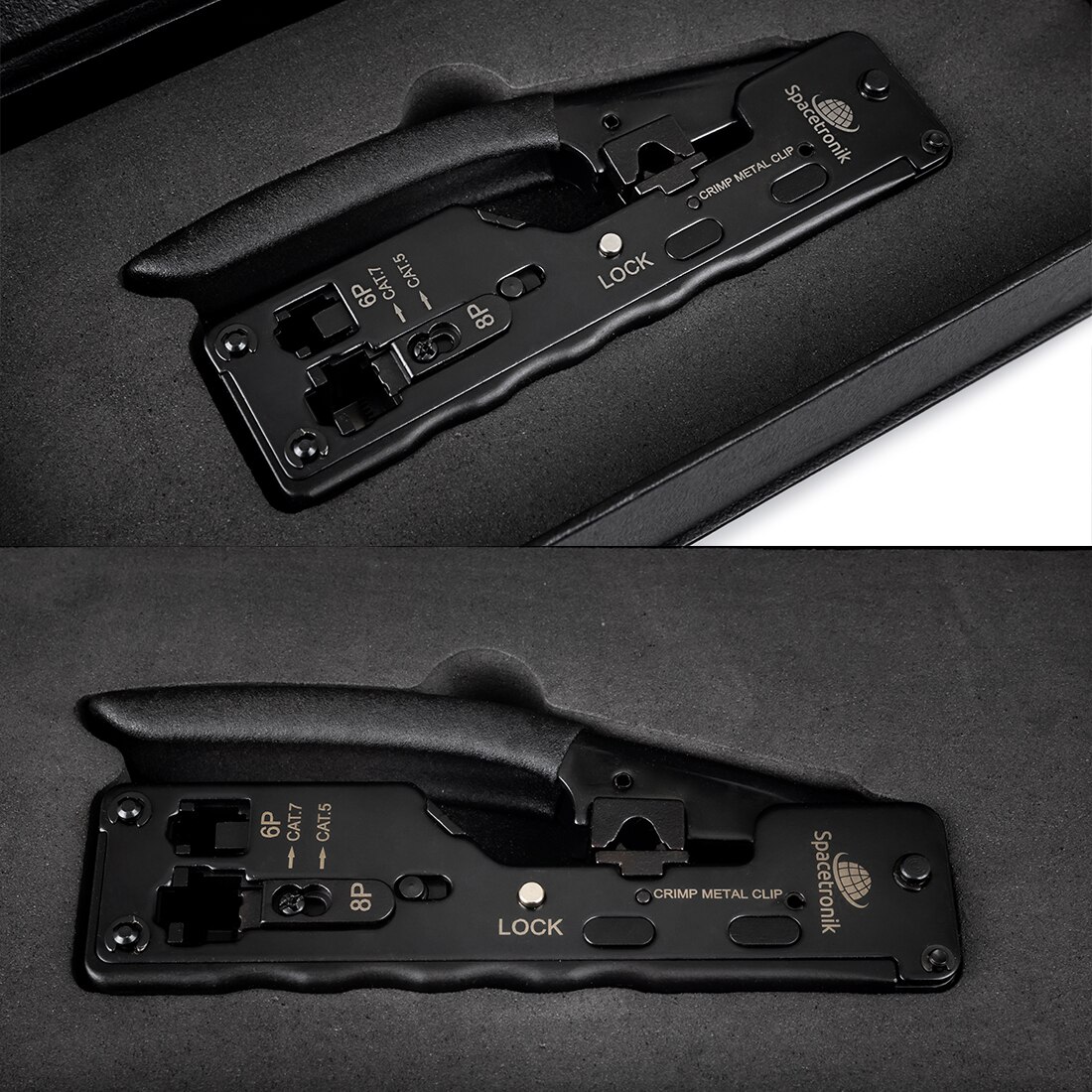 Instrument de sertizare RJ pass-through pentru RJ45 RJ12 RJ11 ...