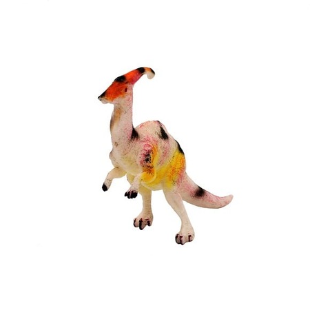 Figurina mini, Deluxebase, animal Parasaurolophu, culoarea roz, 14 cm ...