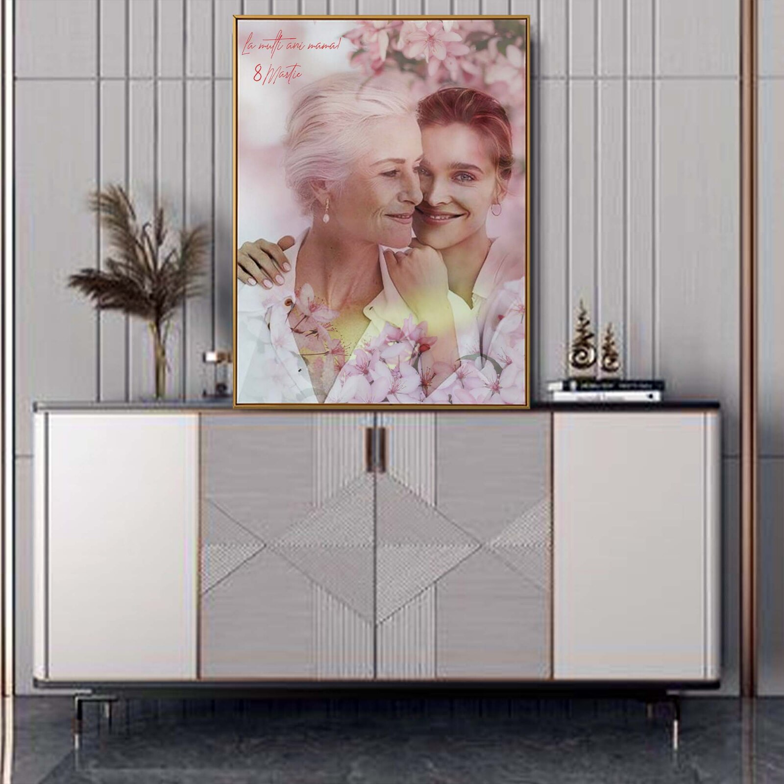 Tablou personalizat cu rama, poza Mama & Fiica si mesaj, in dupla ...