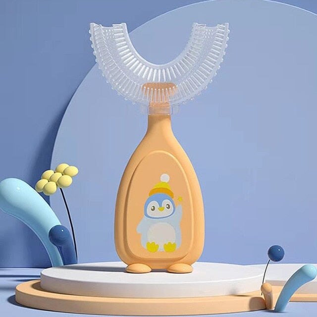 Periuta de dinti pentru copii, ADM, Penguin, forma circulara, din ...