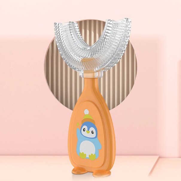 Periuta de dinti pentru copii, ADM, Penguin, forma circulara, din ...