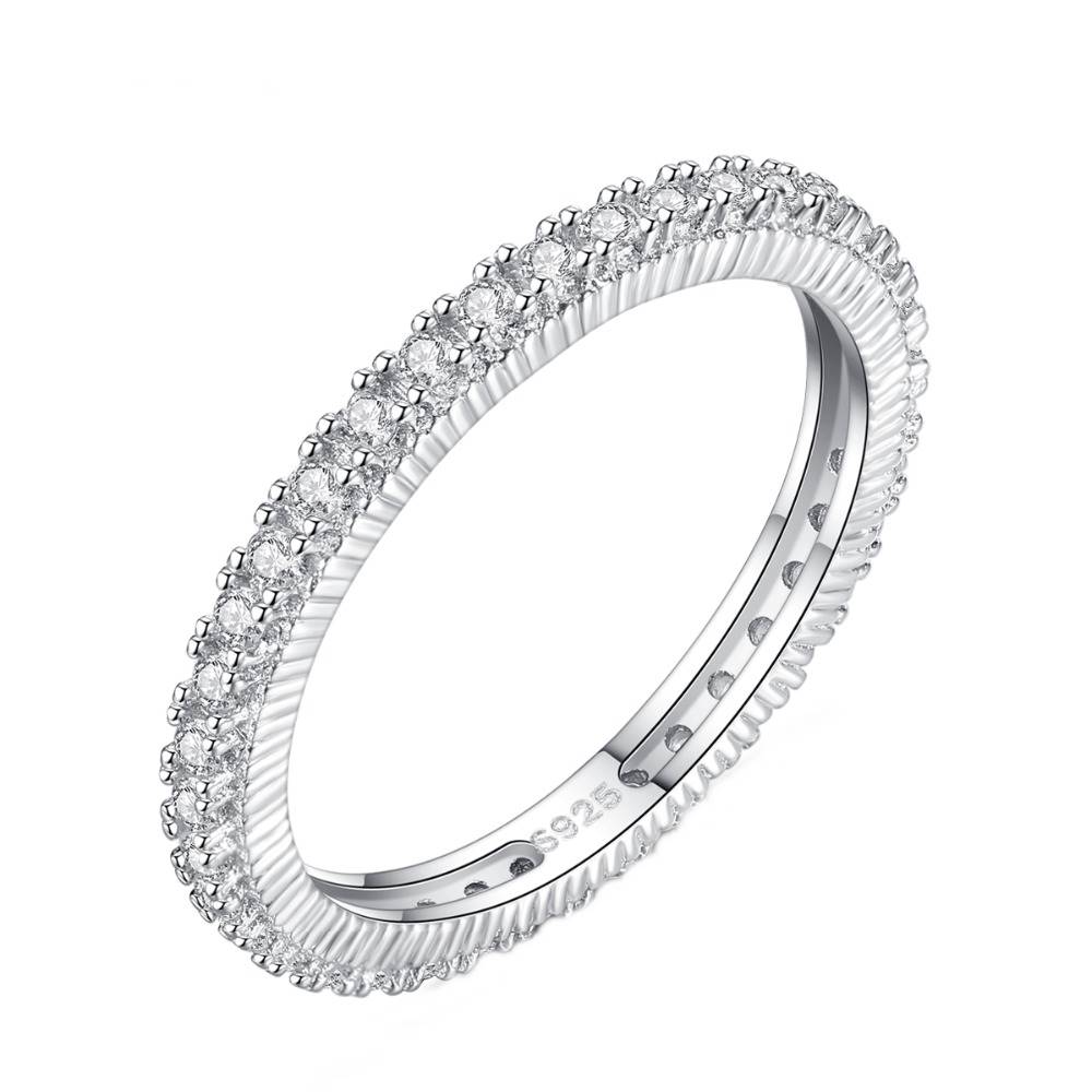 Inel din Argint cu cristale Zirconiu, placat cu Rodiu, Eternity - eMAG.ro