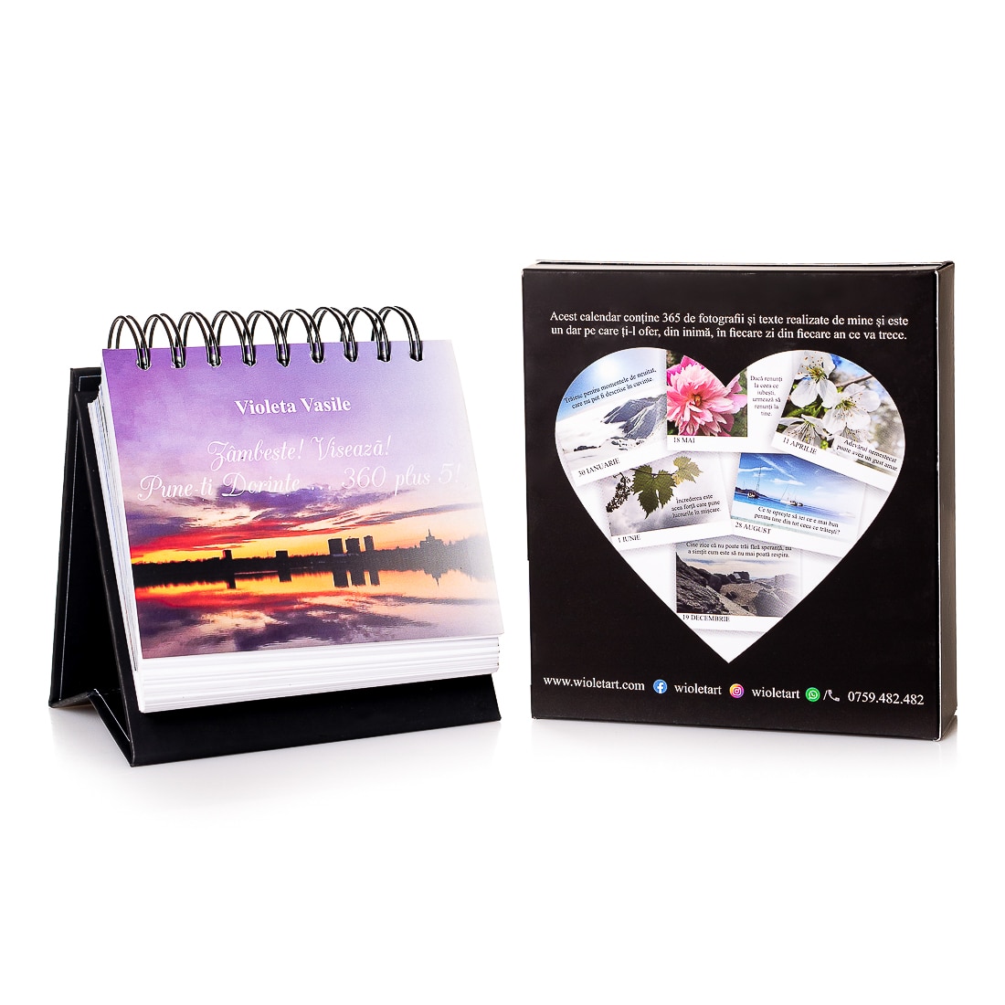 Calendar perpetuu cu 365 de texte motivationale 14x16 cm - eMAG.ro