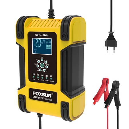 Redresor auto smart, PORTABIL, cu functie de reparare a bateriei Foxsur ...