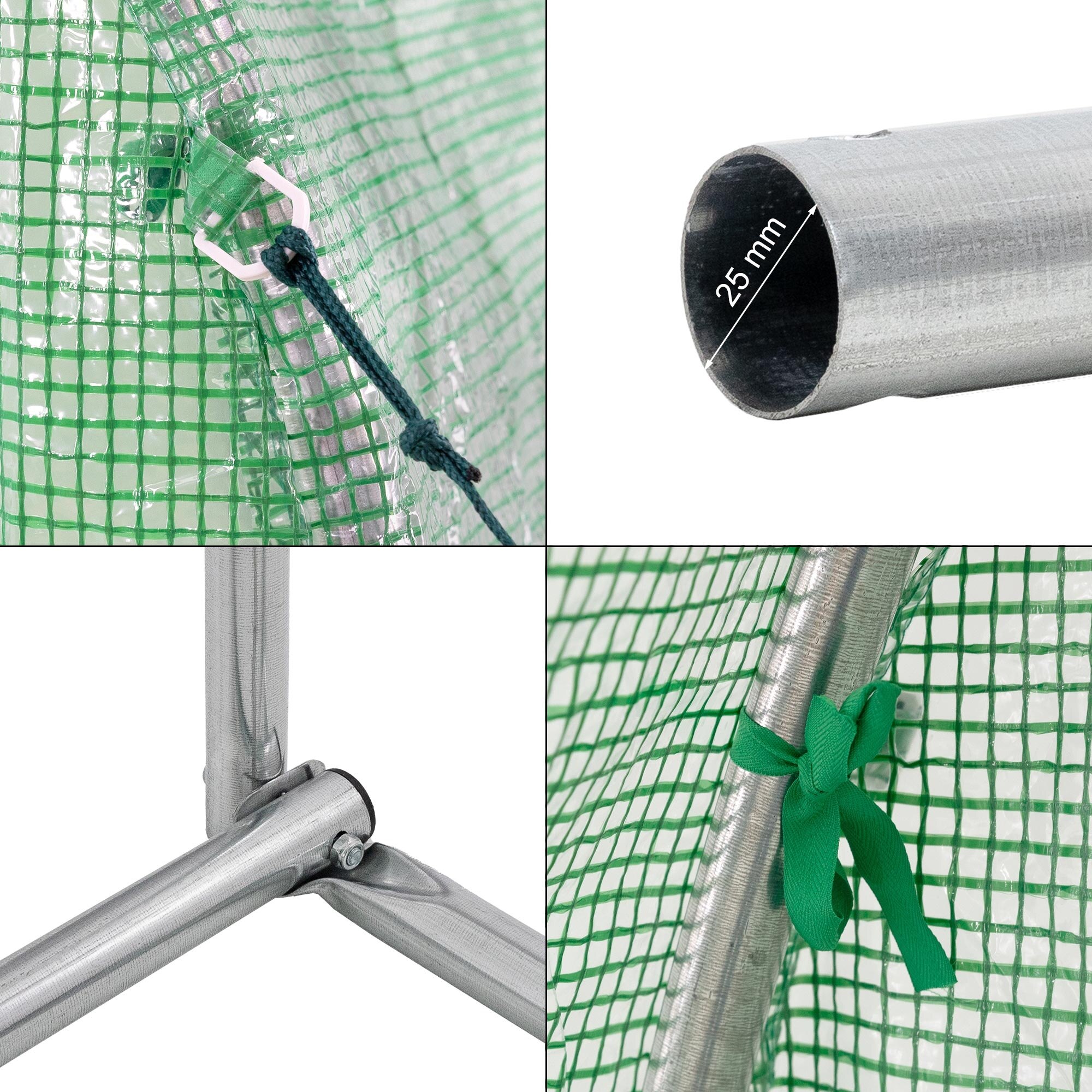 Mini sera gradina, ECD Germany, 200 x 300 x 200 cm, cadru otel, folie ...