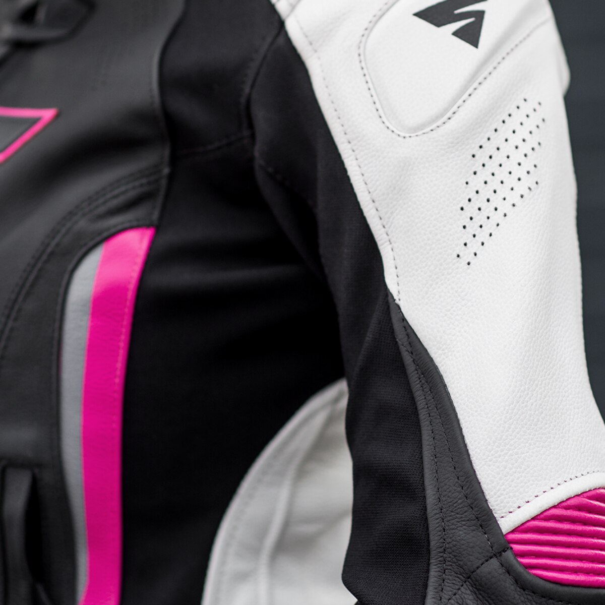 Geaca moto dama Shima Miura, neagra/Alb/Roz XL - eMAG.ro