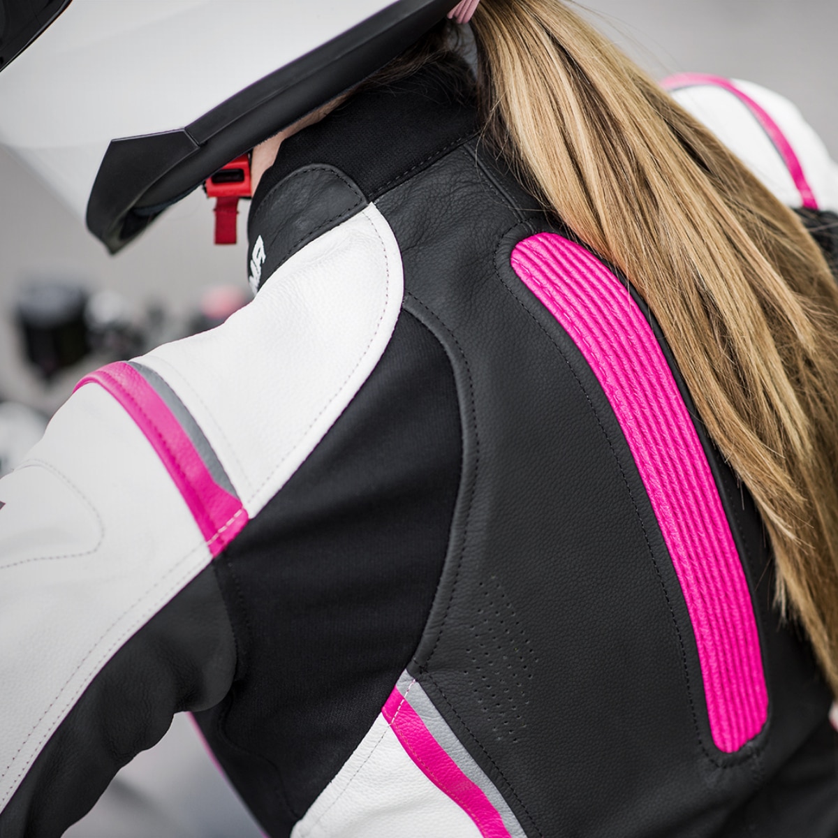 Geaca moto dama Shima Miura, neagra/Alb/Roz XL - eMAG.ro