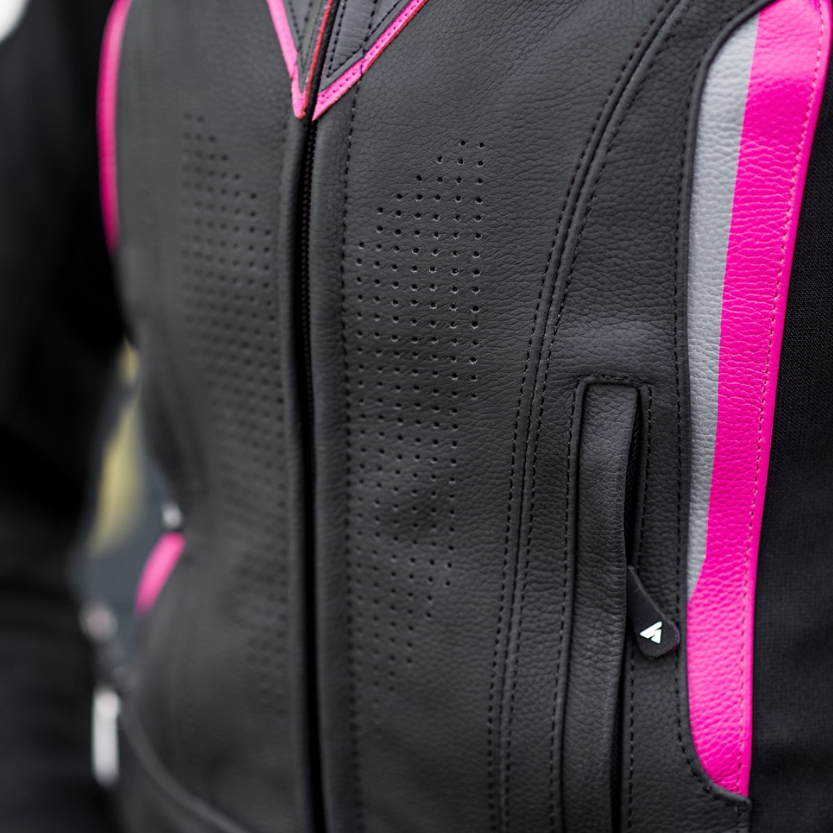 Geaca moto dama Shima Miura, neagra/Alb/Roz XL - eMAG.ro