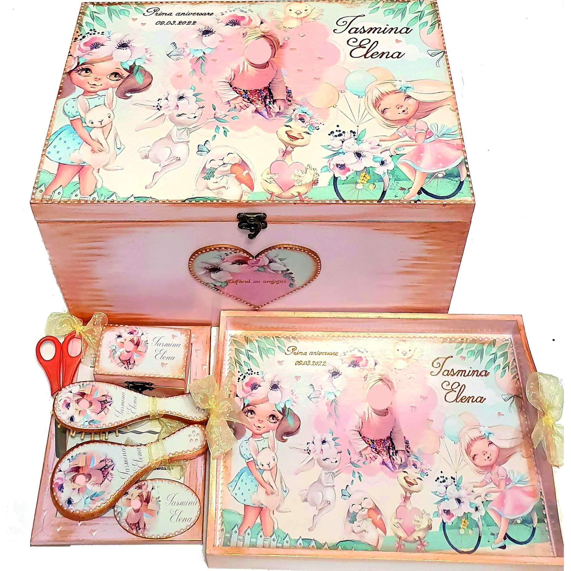 Set pentru taierea motului, format din 7 piese, handmade, personalizat ...