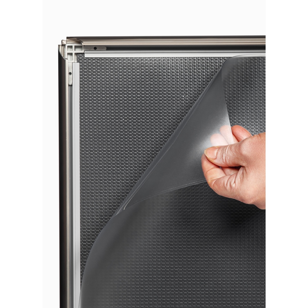 Rama click din aluminiu eloxat, format A4, 210x297mm, margini drepte ...