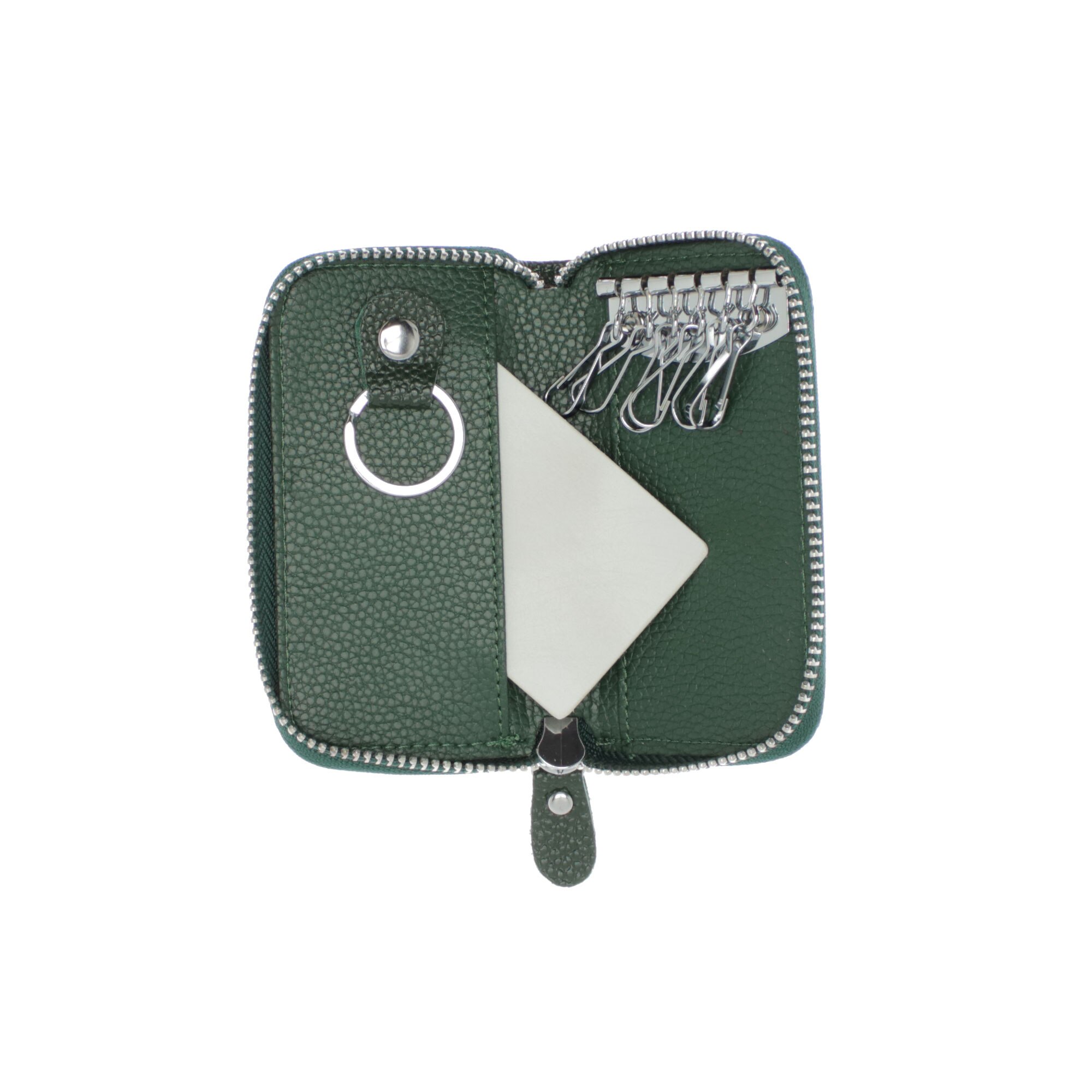 Port chei, unisex, Buticcochet, din piele naturala, 6.5x11.5 cm, Verde ...