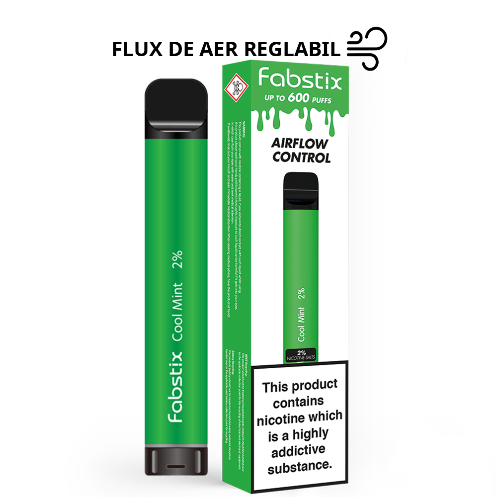 Tigara electronica Fabstix, 600 puff, Cool Mint, flux de aer reglabil ...