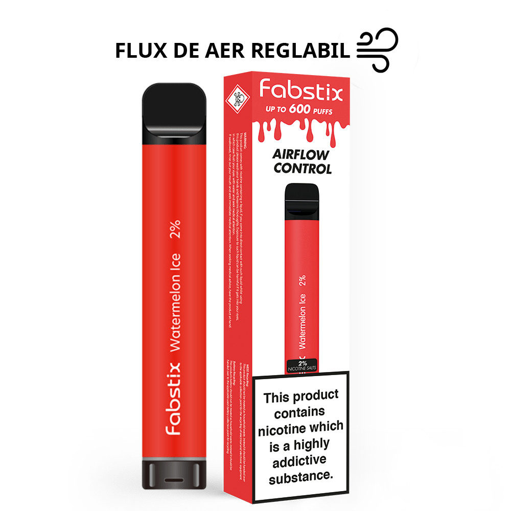 Tigara electronica Fabstix, 600 puff, Watermelon Ice, flux de aer ...