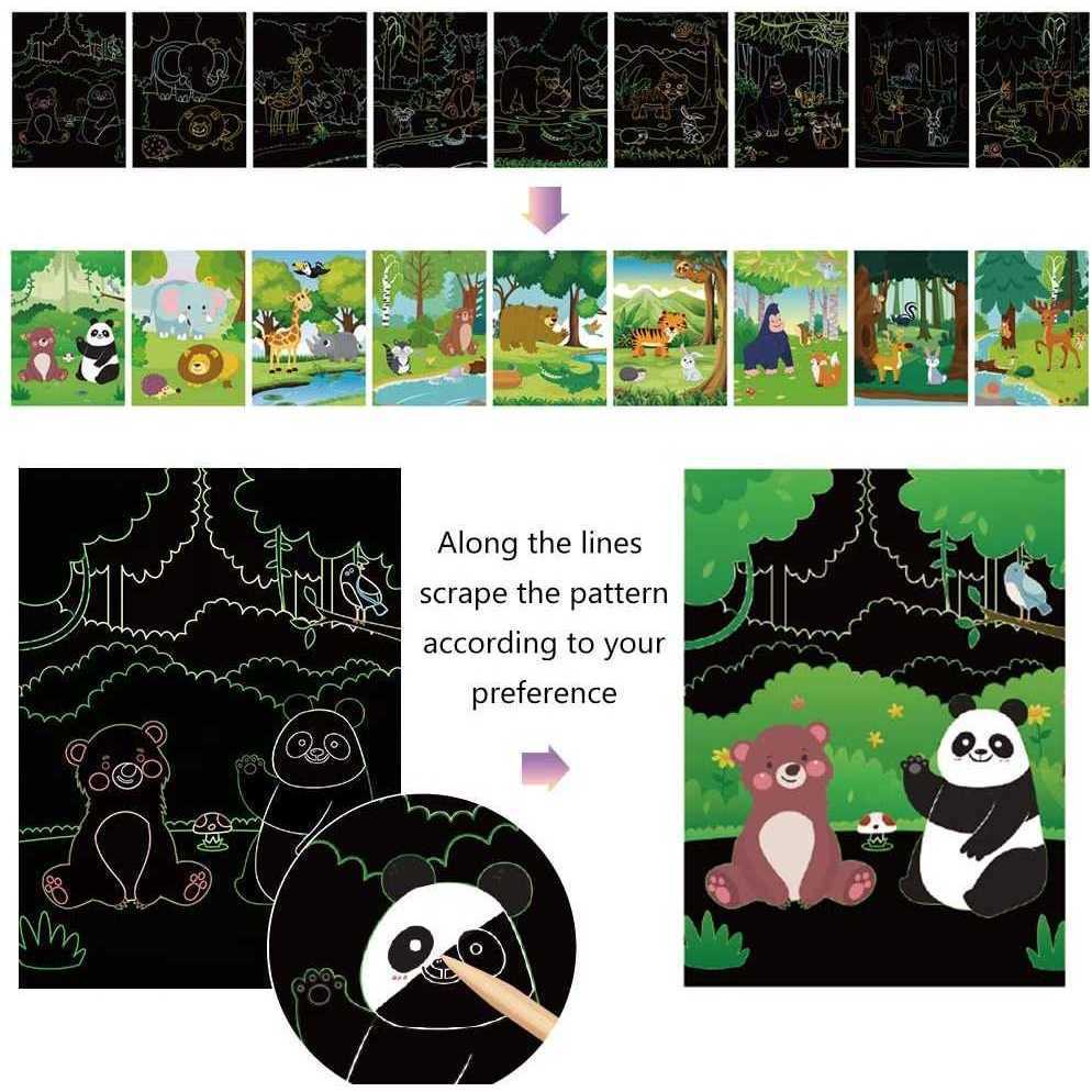 Set 9 planse razuibile Scratch ArtCards, Bambinice, Multicolor - eMAG.ro