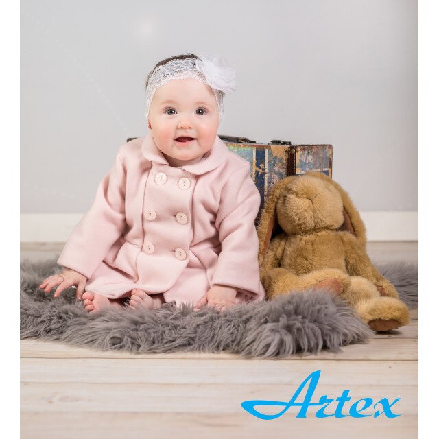 Pardesiu Artex, Maneca lunga, Nasturi, Fete, Roz, 12 luni - eMAG.ro