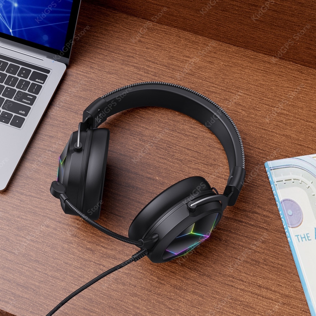 Runmus X10 PRO+ професионални геймърски слушалки, подвижен микрофон ...