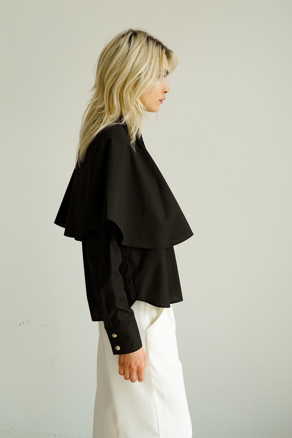 ALÁO Studio, Bluza cu capa Caperon, Negru, L - eMAG.ro