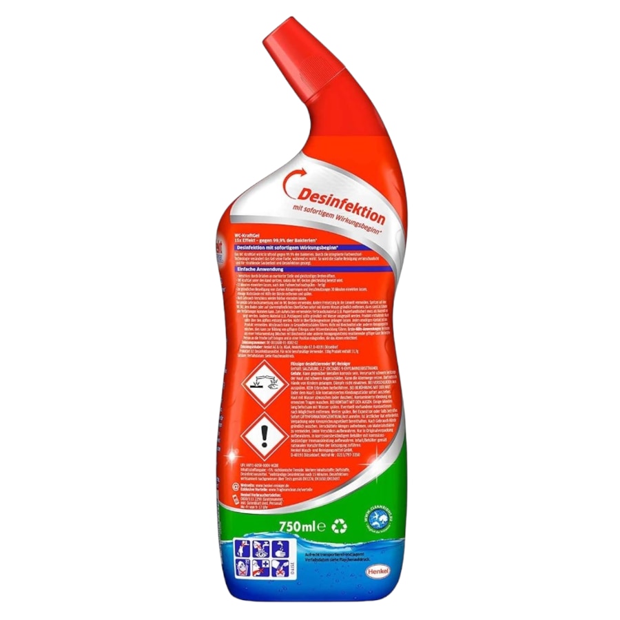 Гел за почистване на тоалетна Bref Power WC KraftGel, ефективен срещу ...