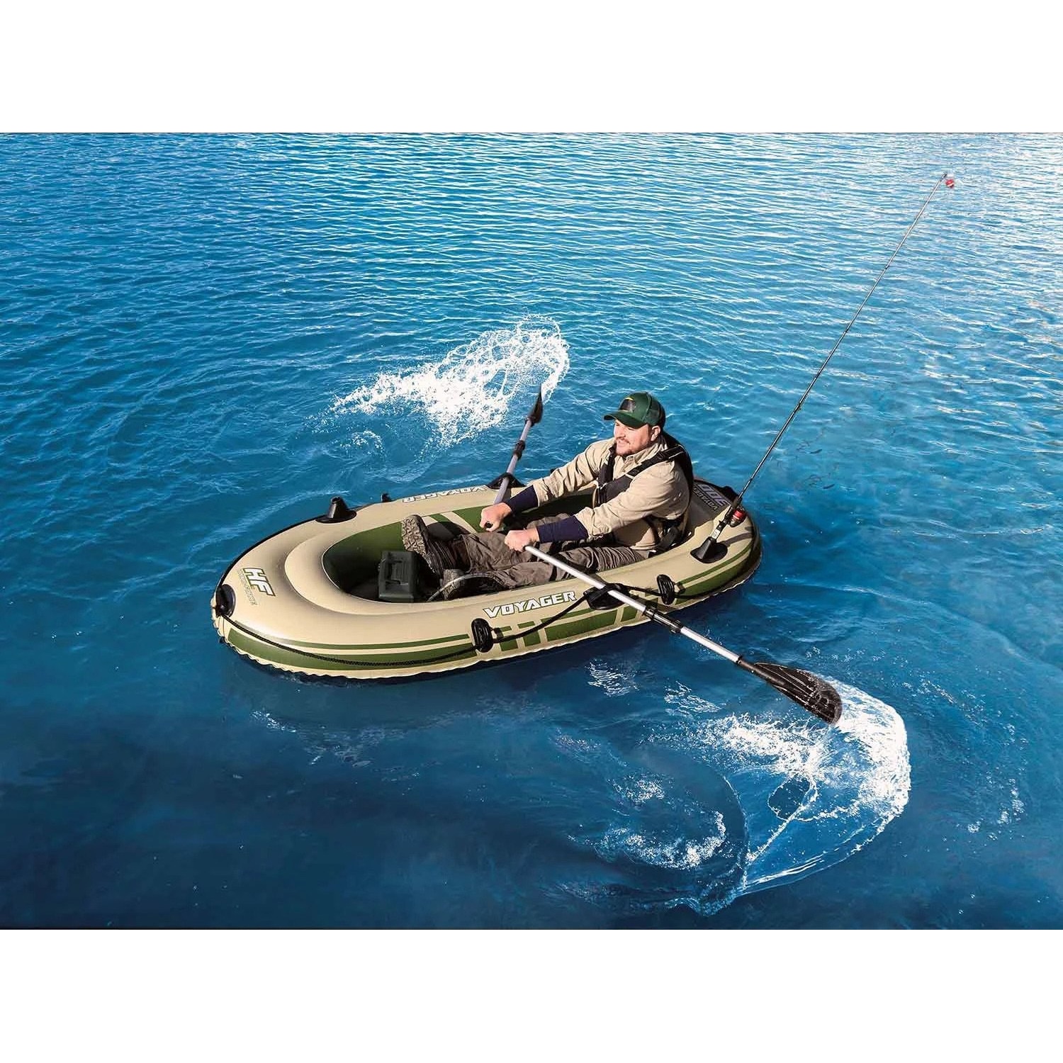 Barca gonflabila, pentru 2 persoane, rezistenta, cu 2 vasle, 7.75 kg ...