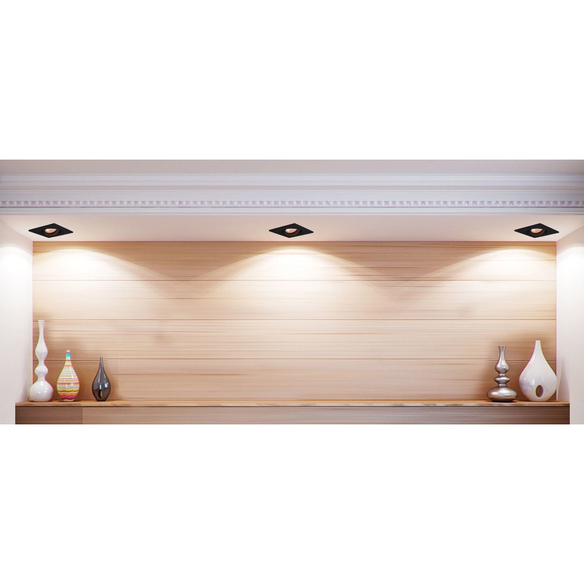 Spot, Boma, LED, Incastrat, Patrat, Aluminiu, Negru - eMAG.ro