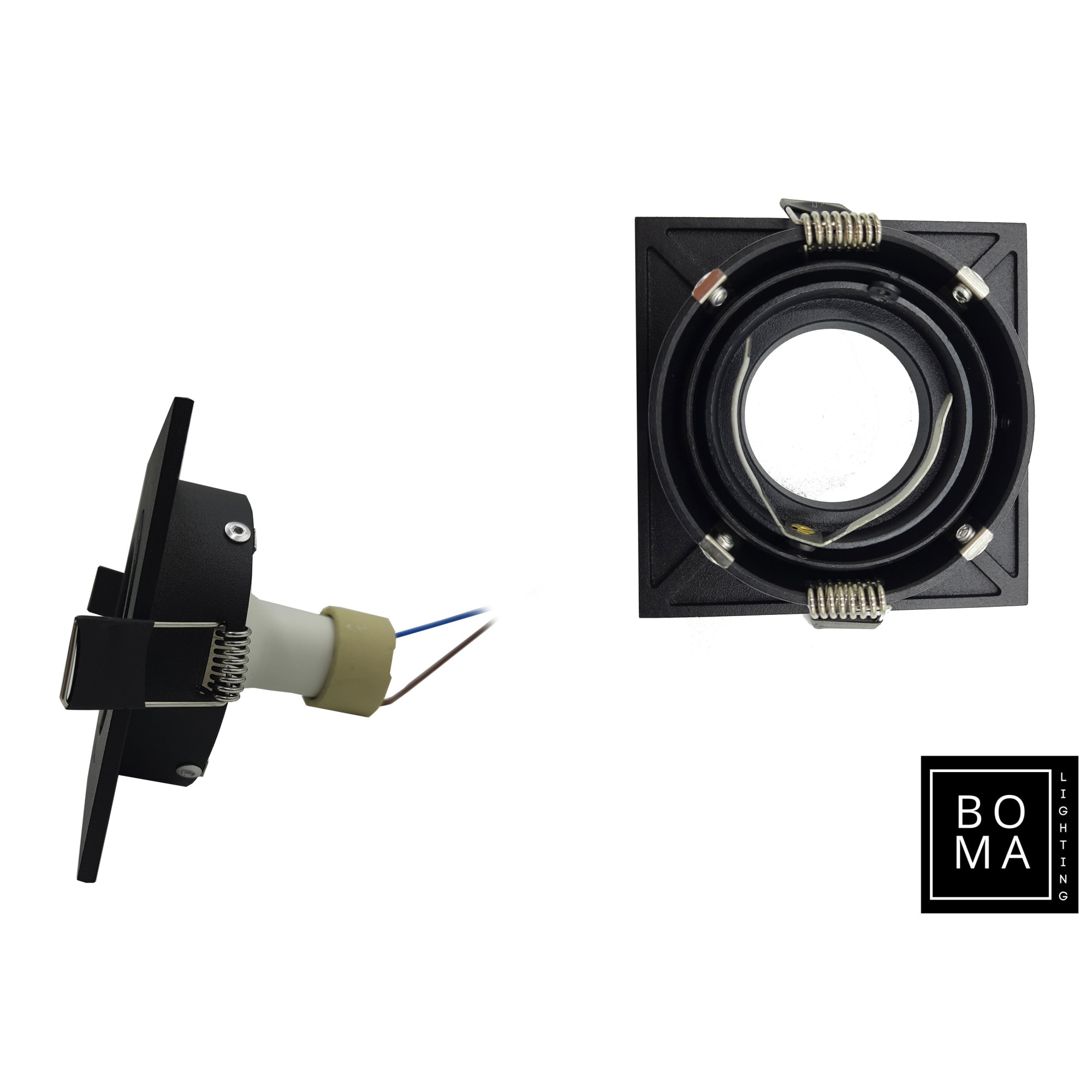 Spot, Boma, LED, Incastrat, Patrat, Aluminiu, Negru - eMAG.ro