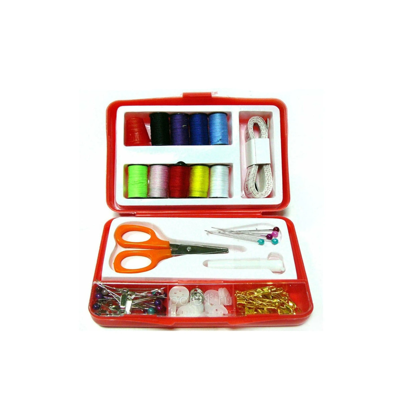 Mini kit de cusut Stitches, 112 accesorii incluse, portabil, ace cu ...