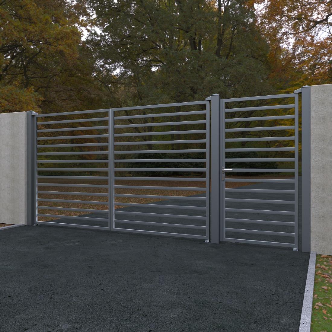 Poarta pietonala, Todome, Economic 300, negru, 100 x 180 cm - eMAG.ro