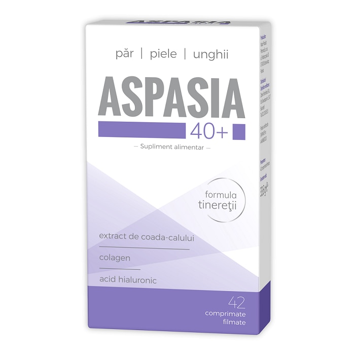 Supliment alimentar, Aspasia 40+, Par Piele Unghii, 42 comprimate - eMAG.ro