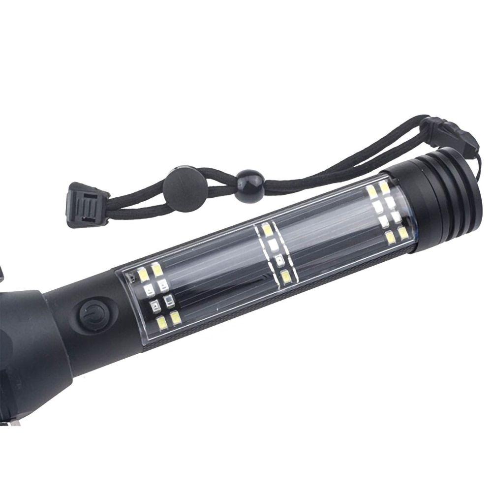 Lanterna multifunctionala reincarcabila, cu lumini LED, ciocan, panou ...