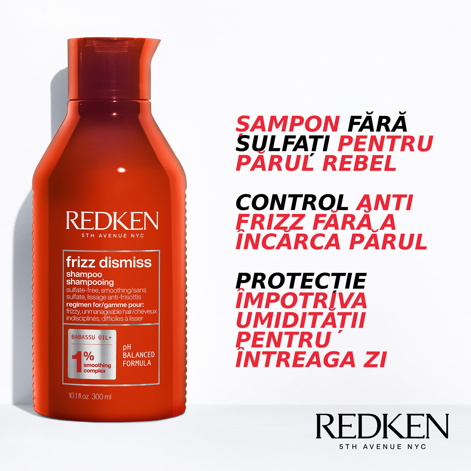 Sampon Redken Frizz Dismiss catifelant imbogatit cu ulei de Babassu si ...