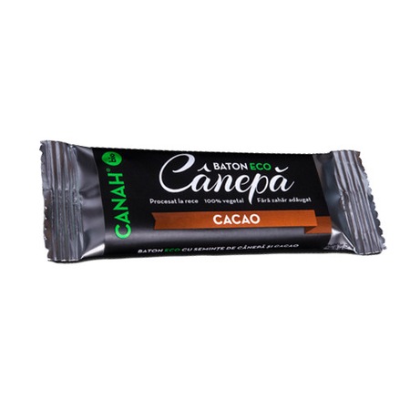 Baton cu Seminte de Canepa si Cacao Bio 48 g, Canah - eMAG.ro